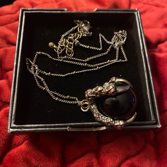 Jewelry | Dragon Claw Necklace With Black Rotating Ball Inside Claw ...